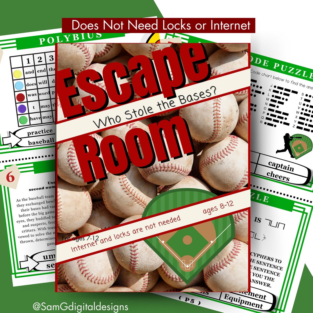 Baseball Escape Room, Printable Escape Room Kit, Team Building ...