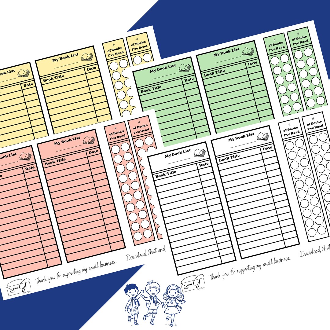 Reading Tracker, Printable Bookmark, Student Book Tracker, Reading Log ...