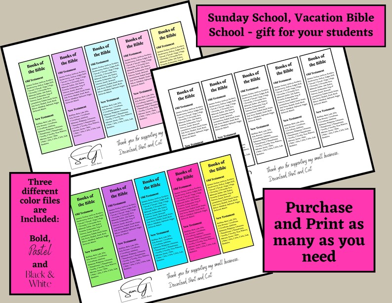 Printable Bookmarks BUNDLE, Books of the Bible, Christian Gifts ...