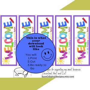 Printable Bookmarks Back to School Welcome, First Day of School ...