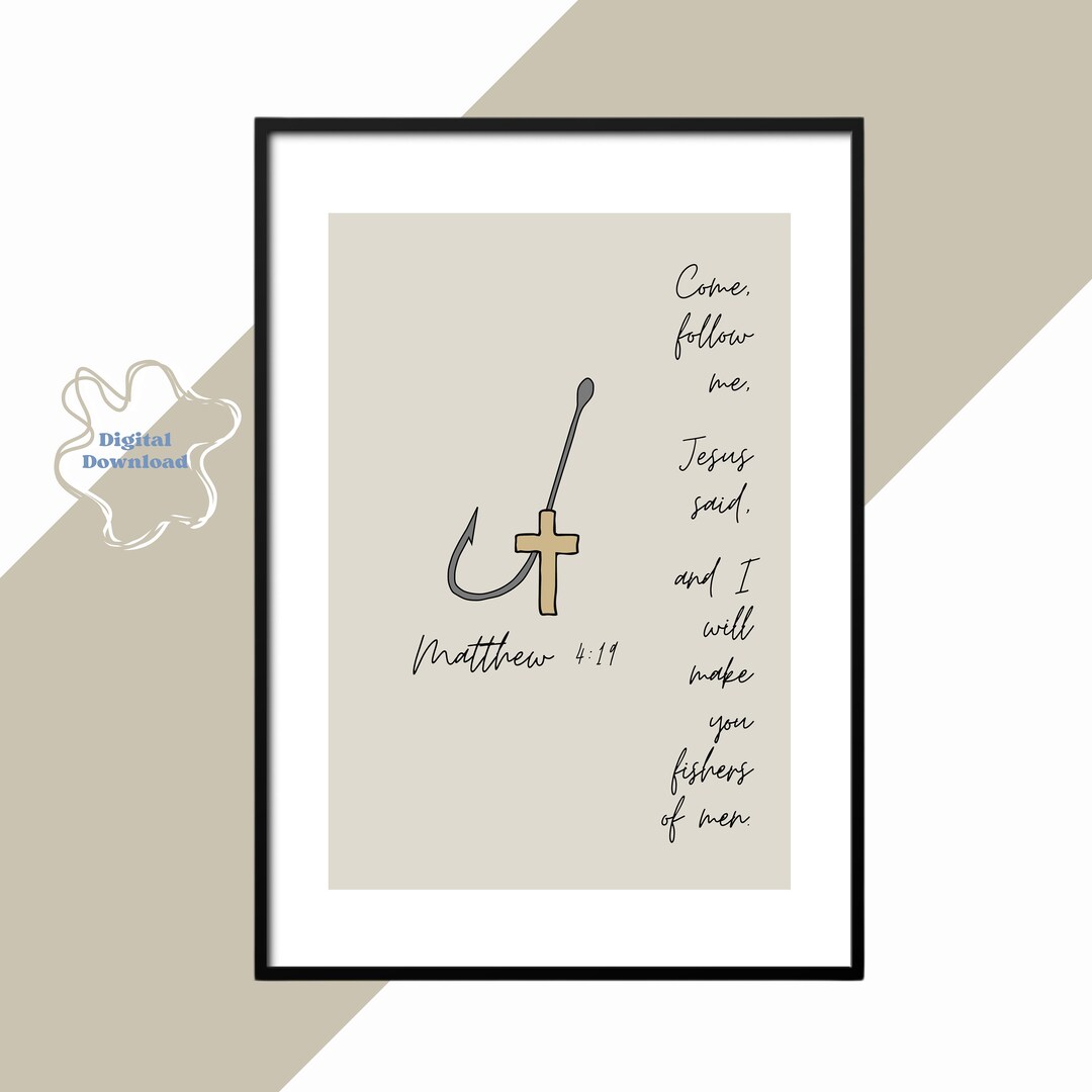 Simple Bible Printable Art, Modern Christian Art, Matthew 4, Jesus Wall ...