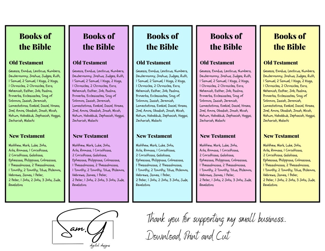 Printable Bookmarks BUNDLE, Books of the Bible, Christian Gifts ...