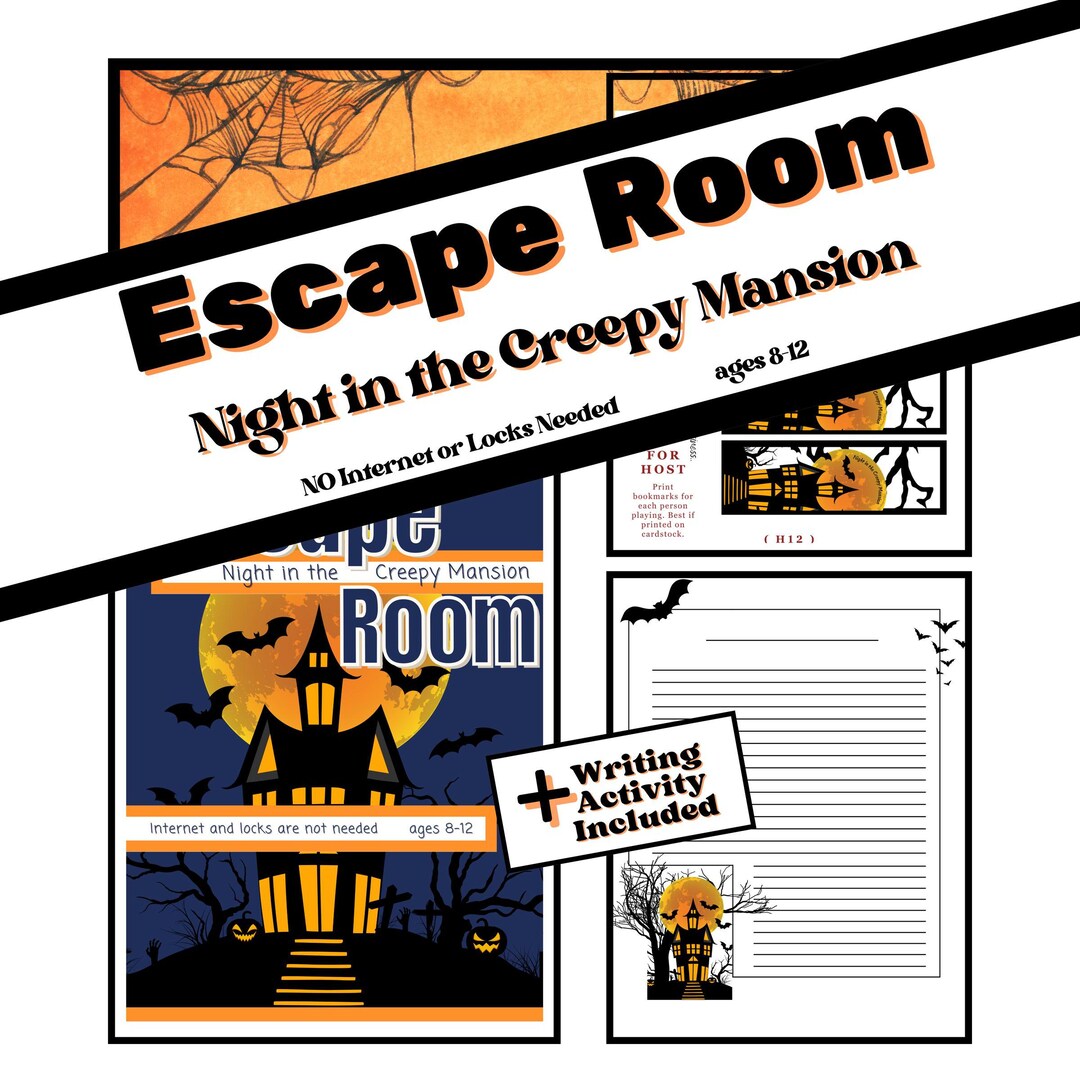 Halloween Printable Escape Room Kit Halloween Party Escape Room for ...