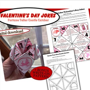 Cootie Catcher, Valentines Day Jokes, Paper Fortune Teller, Printable ...