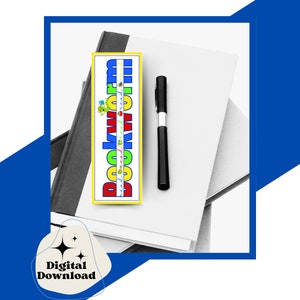 Printable Bookmarks for the Bookworm, Reader Gifts, Colorful Bookworm ...