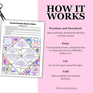 Cootie Catcher, Paper Fortune Teller, Easter Cootie Catcher, Origami ...