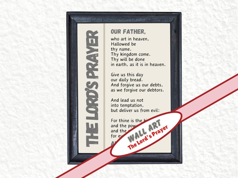 The Lord's Prayer Printable, the Lords Prayer Poster, Christian Prayer ...