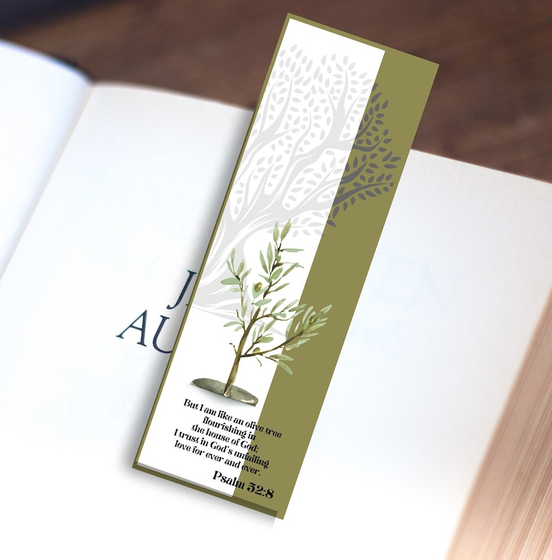 Olive Tree Bookmarks Bible Verse, Printable Bookmarks, Aesthetic ...