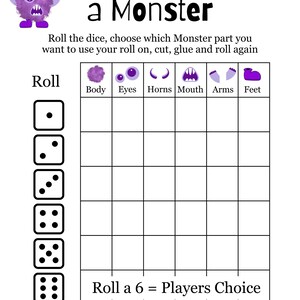 Roll a Monster, Build a Monster, Preschool Halloween, Kindergarten ...