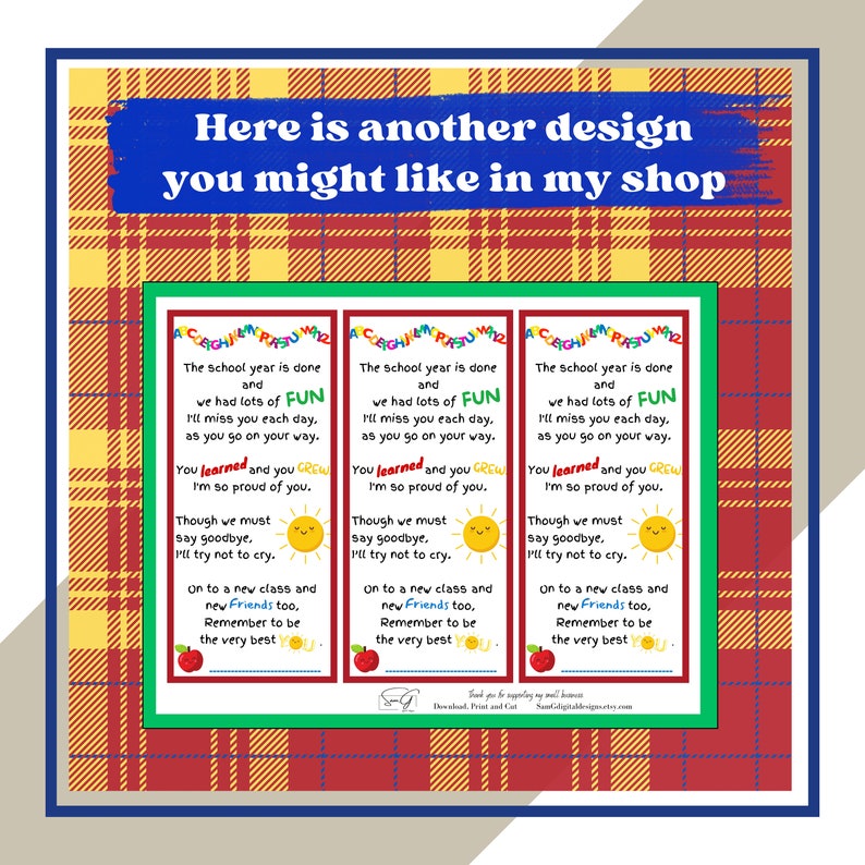 End of the Year Printable Bookmarks From Teacher to Student Note From ...