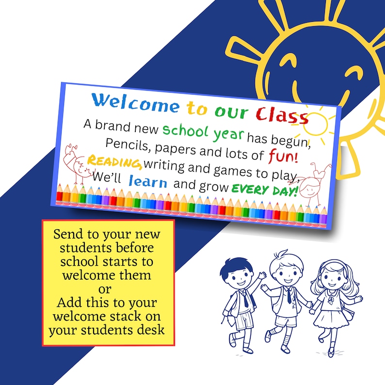 Back to School Bookmark With Poem, First Day of School Welcome, Back to ...