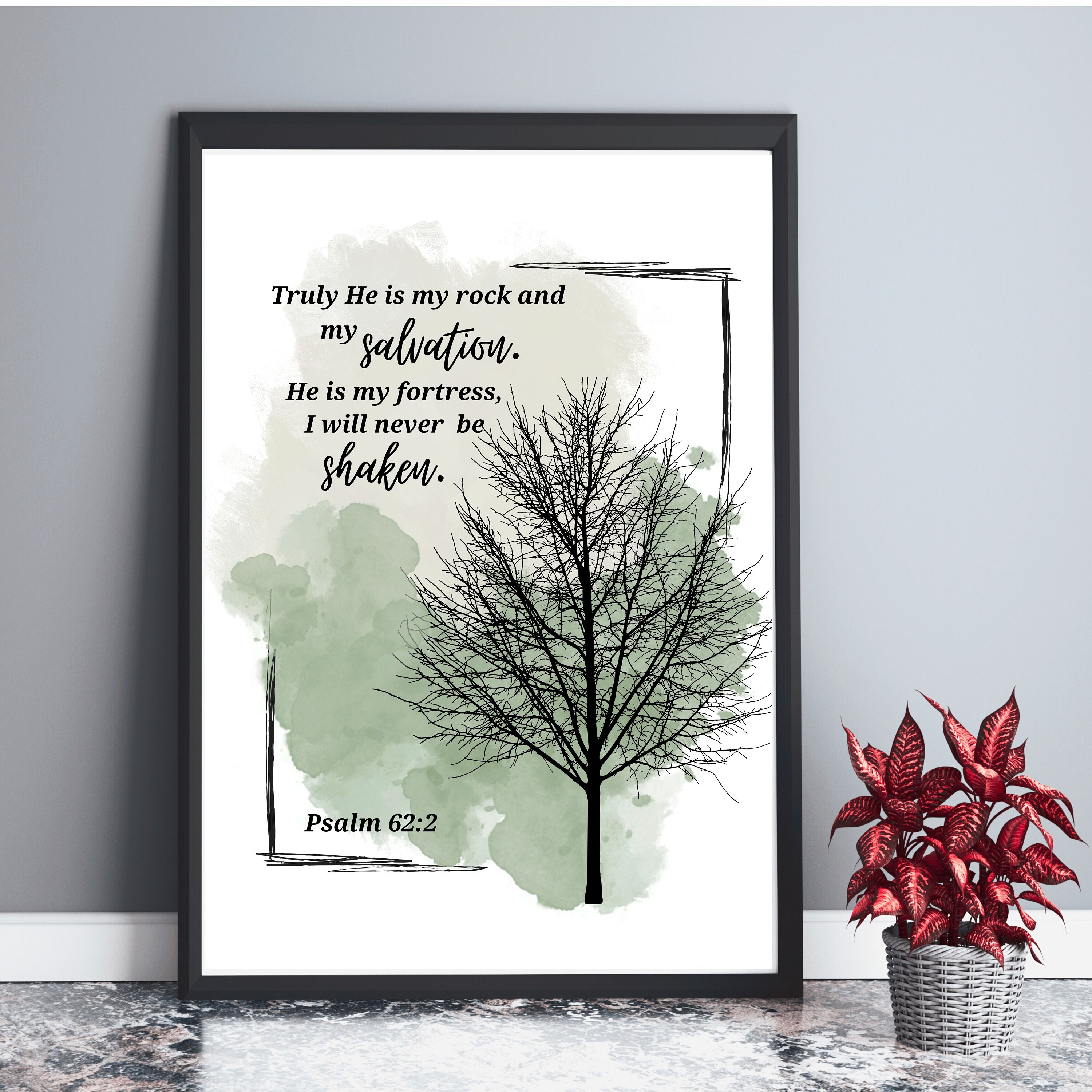 Bible Verse Printable Wall Art, Scripture Printable Art, Sage Green Art ...