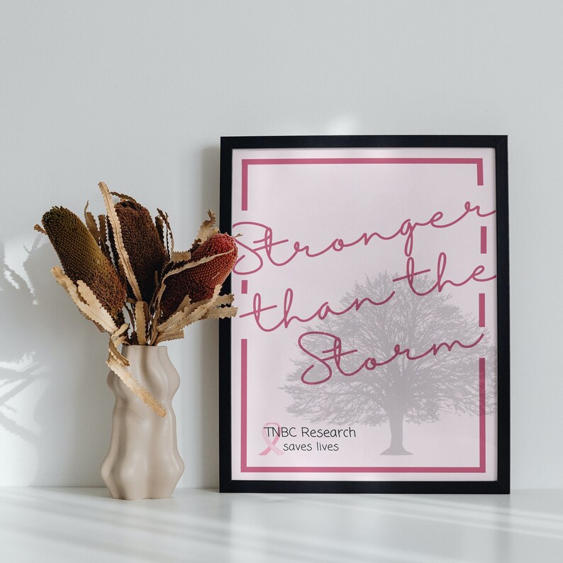 Breast Cancer Ribbon Wall Art, Breast Cancer Printable Decor, Pink ...