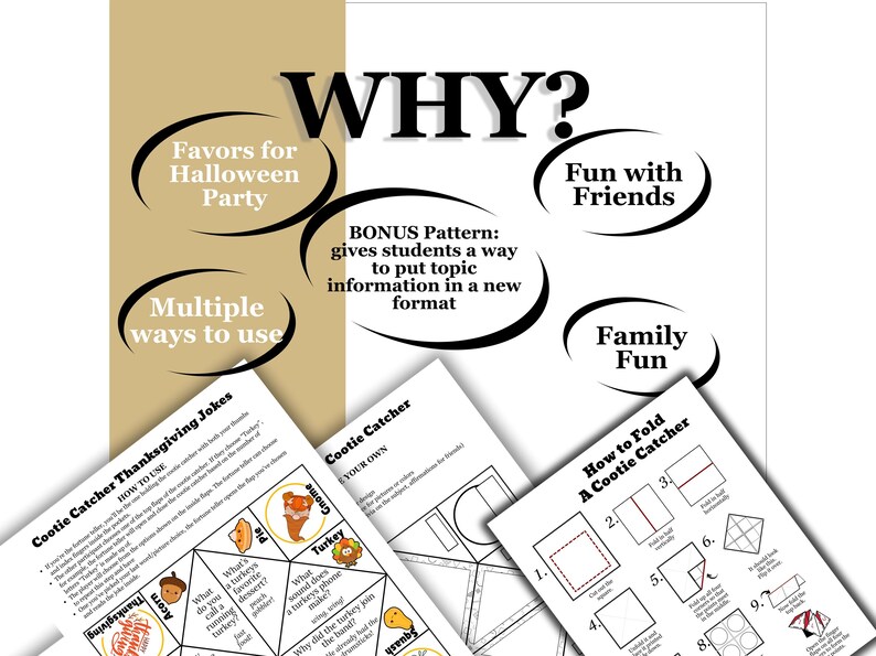 Cootie Catcher, Thanksgiving Jokes, Paper Fortune Teller, Printable ...