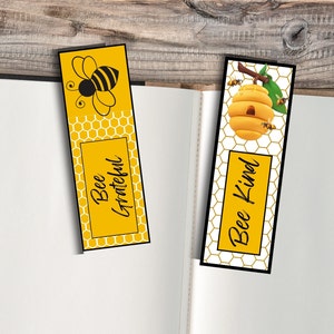 Printable Bookmarks, Bee Theme, Unique Bookmarks, Bookmark for Reader ...