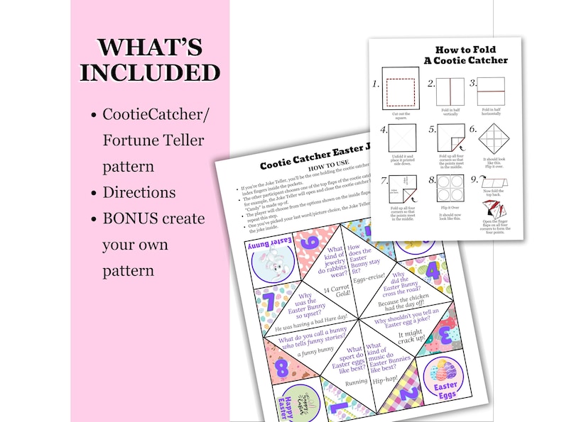 Cootie Catcher, Paper Fortune Teller, Easter Cootie Catcher, Origami ...