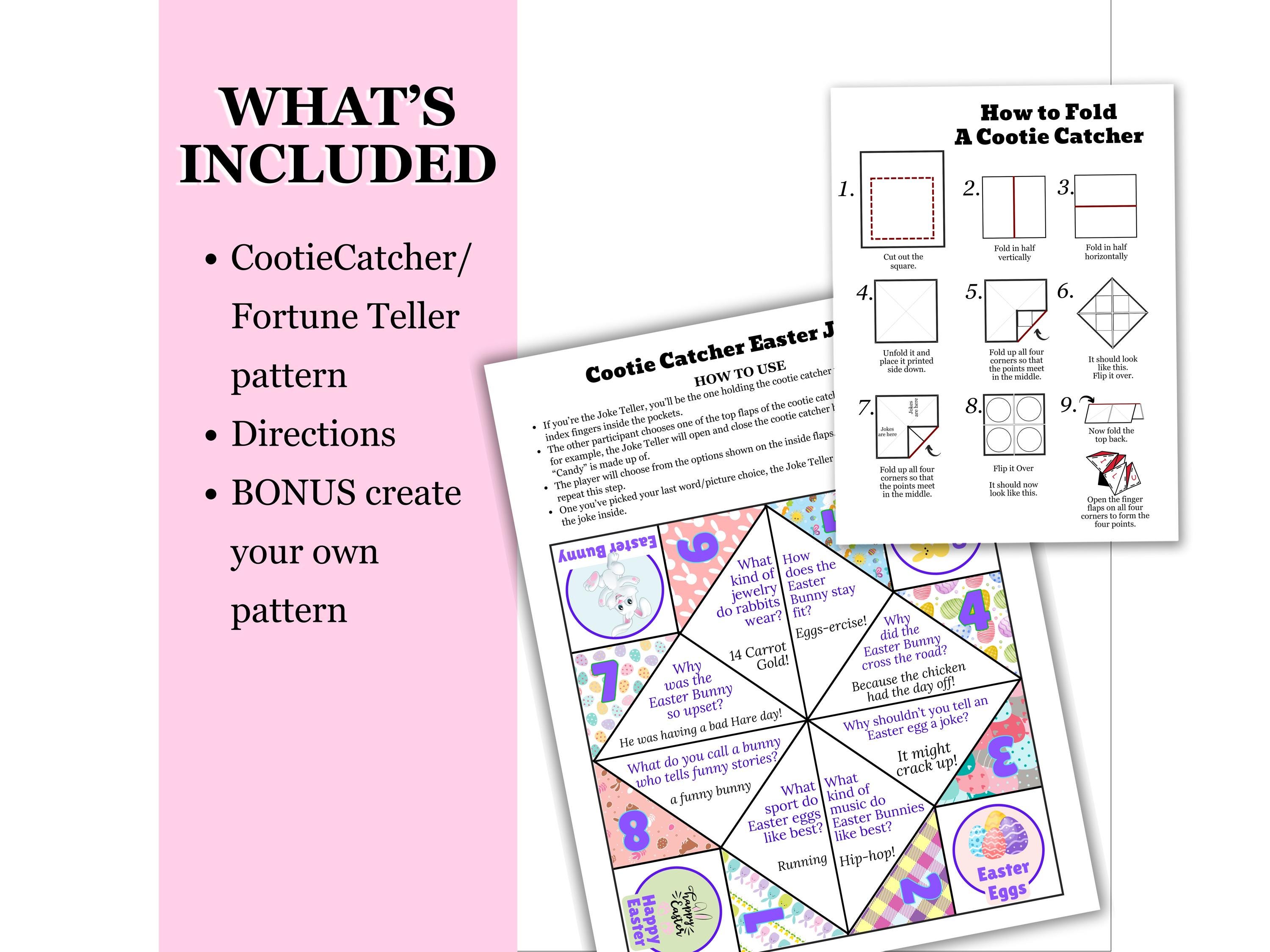 Cootie Catcher, Paper Fortune Teller, Easter Cootie Catcher, Origami ...