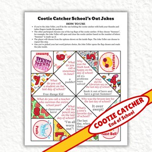 Jokes for Kids, Cootie Catcher, Paper Fortune Teller, End of School ...