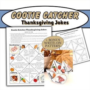 Cootie Catcher, Thanksgiving Jokes, Paper Fortune Teller, Printable ...