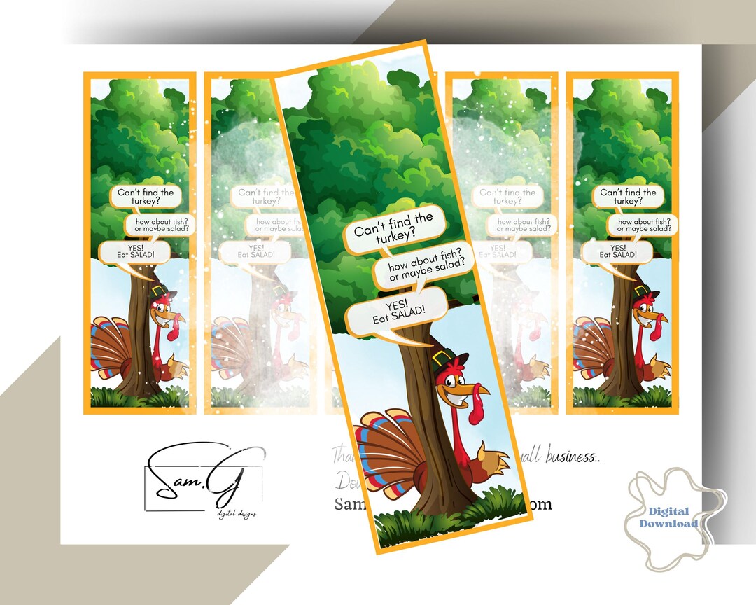 Printable Bookmarks for Thanksgiving, Thanksgiving Book Club Gift ...