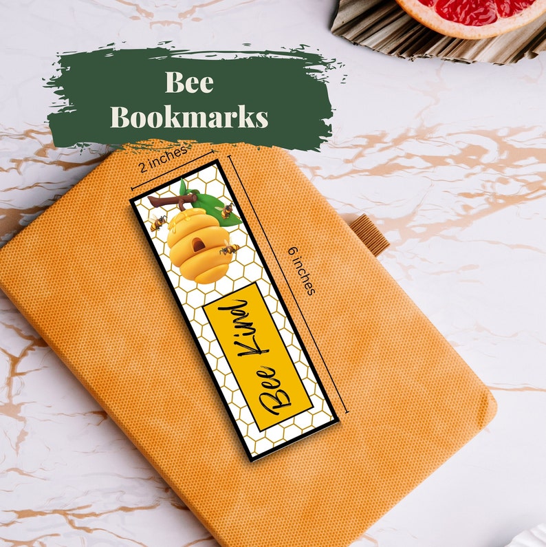 Printable Bookmarks, Bee Theme, Unique Bookmarks, Bookmark for Reader ...