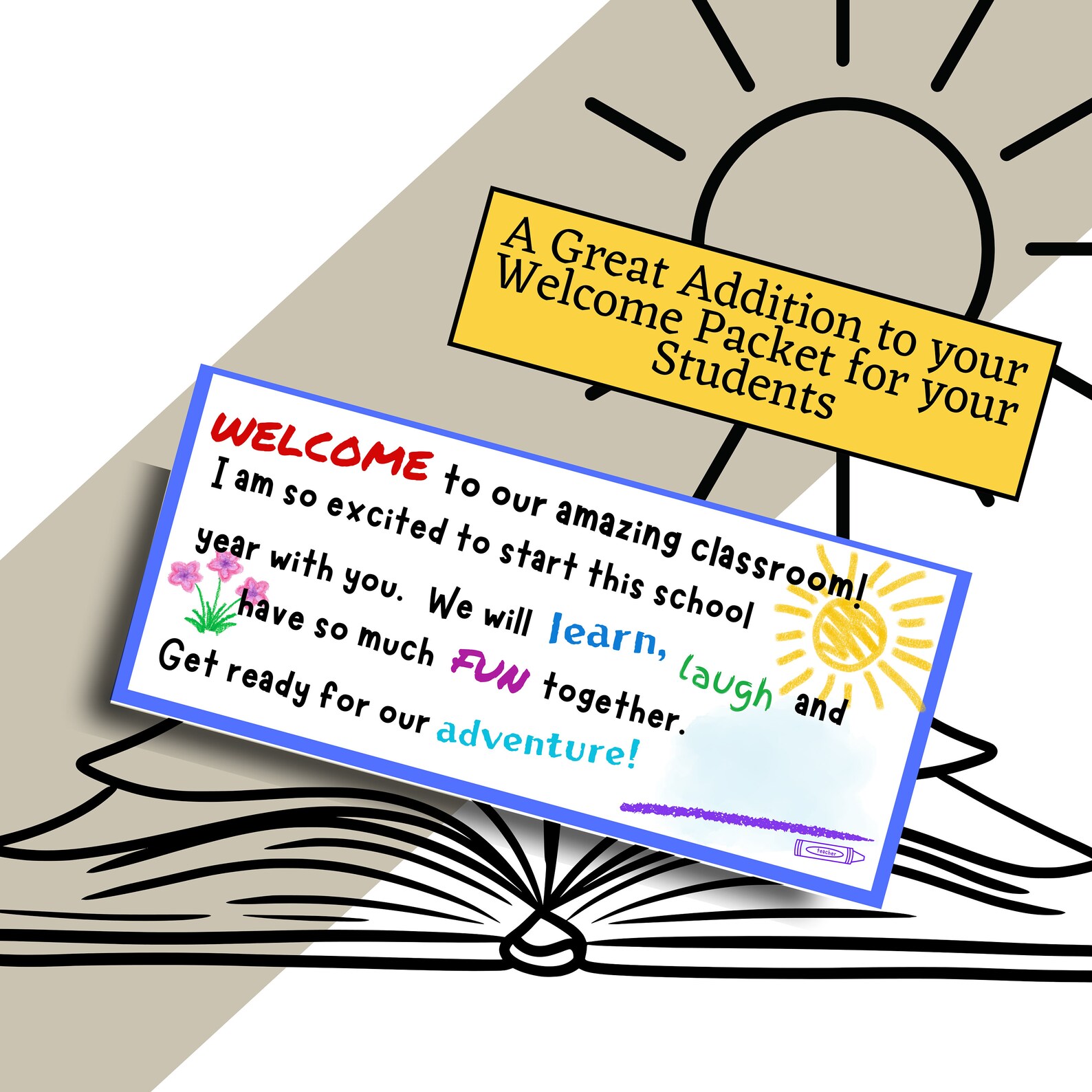 Printable Bookmarks Teacher Welcome to Students Letter, Beginning of ...
