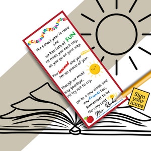 End of the Year Printable Bookmarks for Beginning Readers From Teacher ...