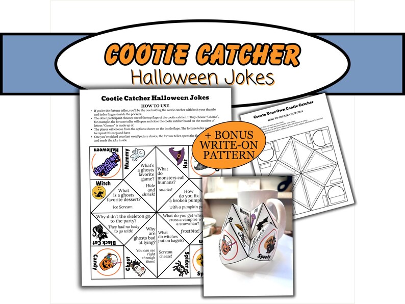 Fortune Teller, Halloween Jokes, Cootie Catcher, Printable Games, Party ...