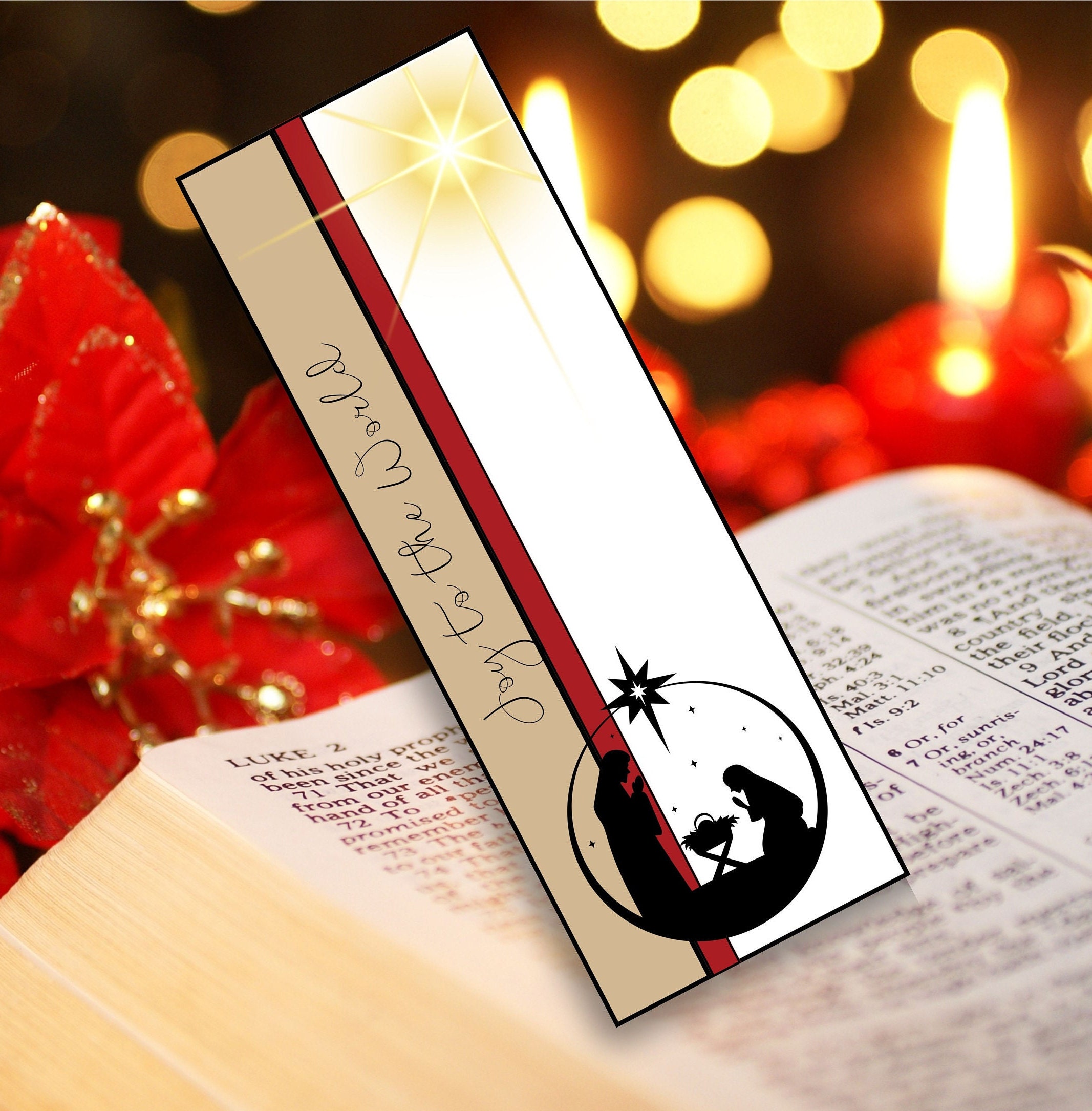 Printable Bookmarks Christmas Nativity Bookmark Set | Set of 5 ...