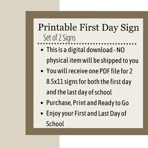 First Day of School Sign Printable, First Day Last Day of School Sign ...