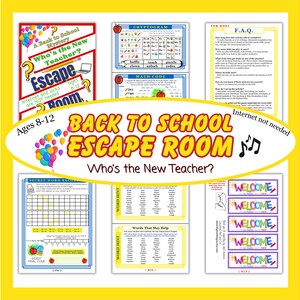 Back to School Escape Room for Kids Printable Escape Room Kit First Day ...