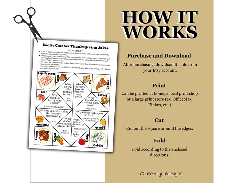 Cootie Catcher, Thanksgiving Jokes, Paper Fortune Teller, Printable ...