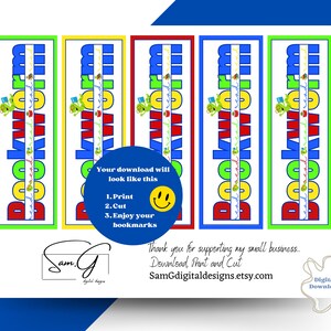 Printable Bookmarks for the Bookworm, Reader Gifts, Colorful Bookworm ...