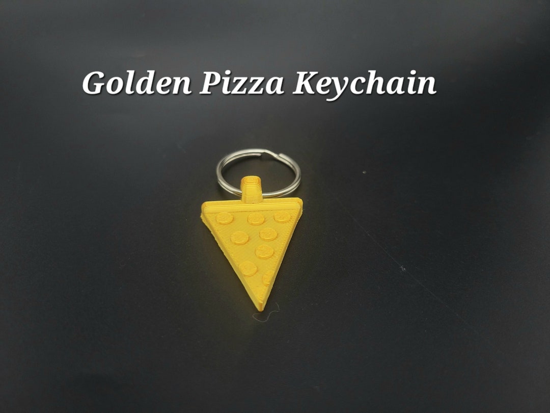 Golden Pizza Keychain Donuts Pizza Lover Keychains 3D - Etsy