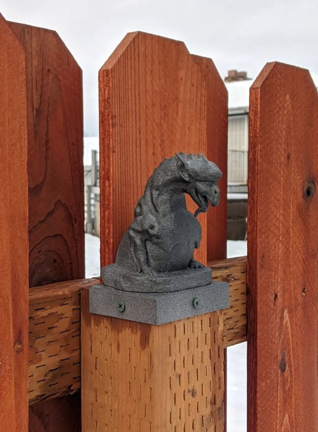 Gargoyle Fence Post Topper Fence Post Decor Garden - Etsy