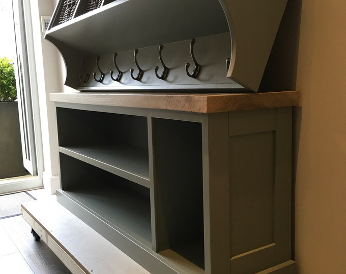 Shaker Oak Wellington/shoe Bench and Matching Coatrack - Etsy UK