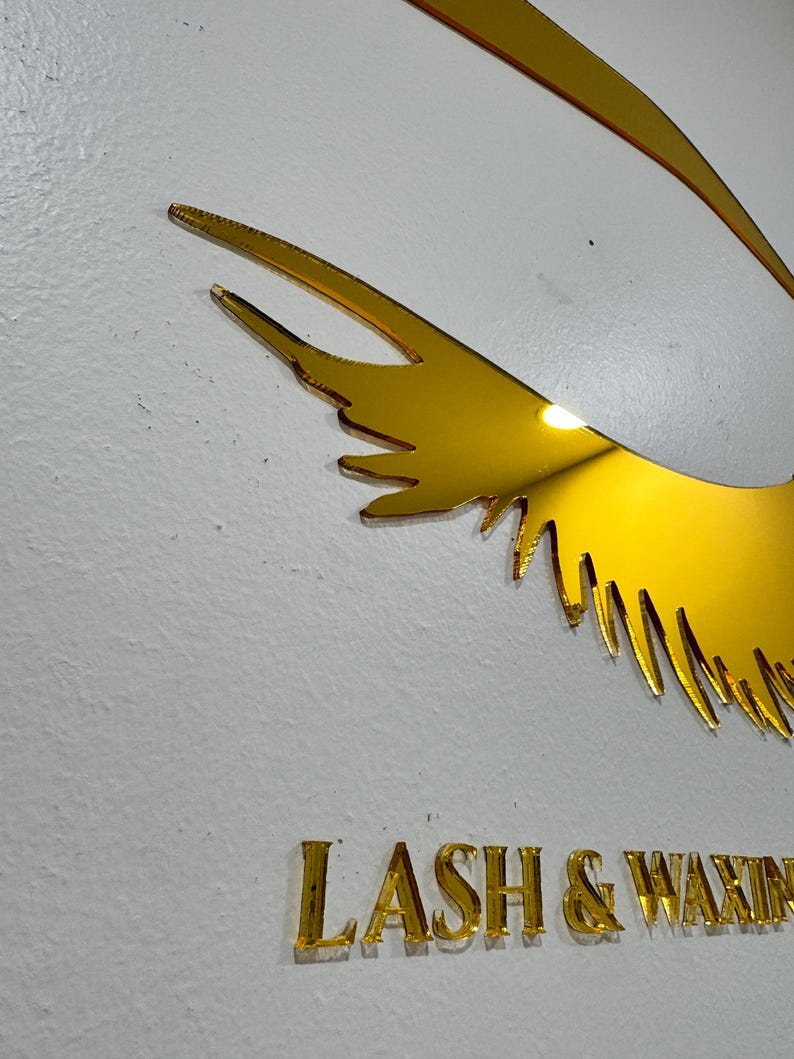 Lash Brow and Wax Artist Business Acrylic Sign: Stylish Salon Accent - Etsy