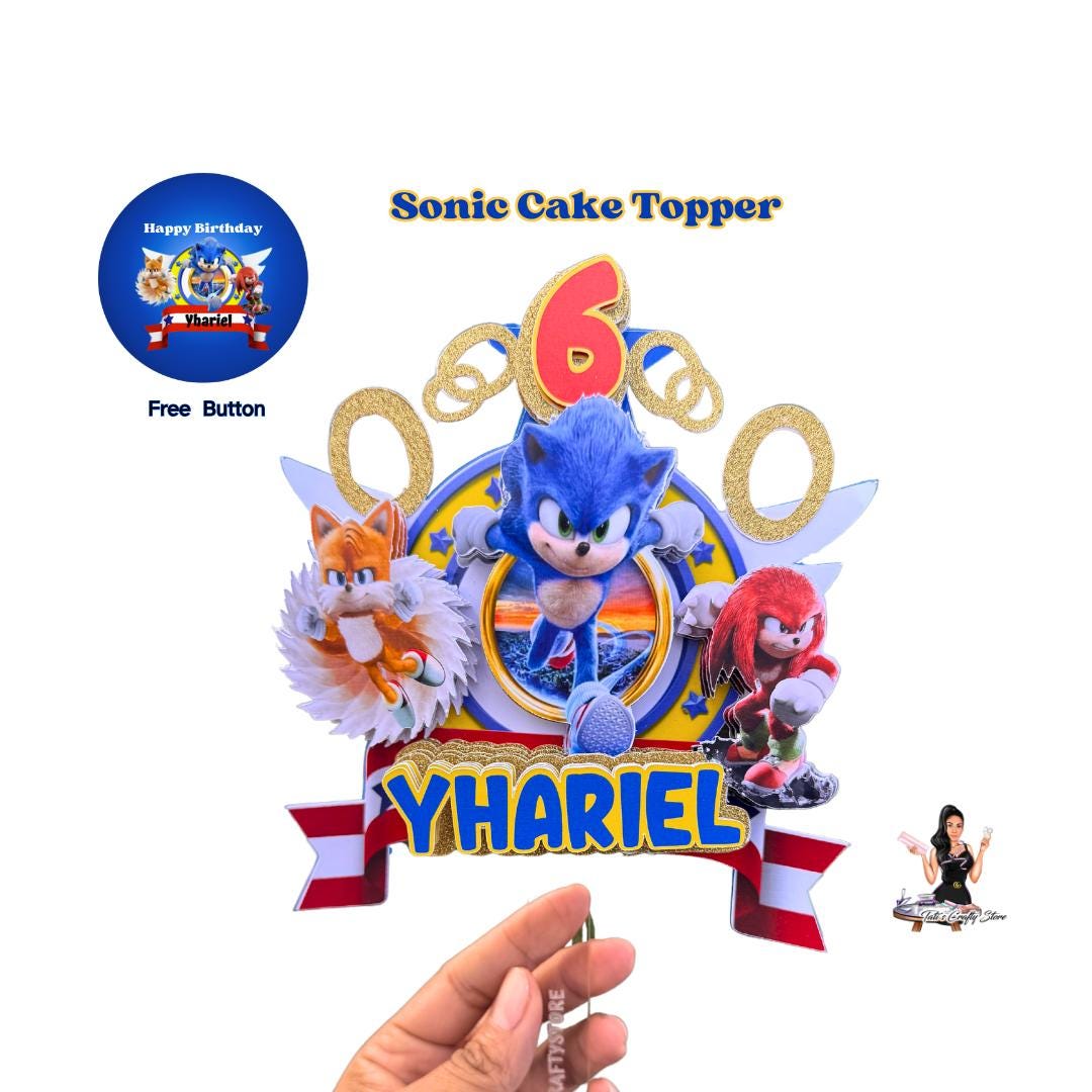 Sonic Hedgehog Cake Topper: Personalized Birthday Party Decor - Etsy