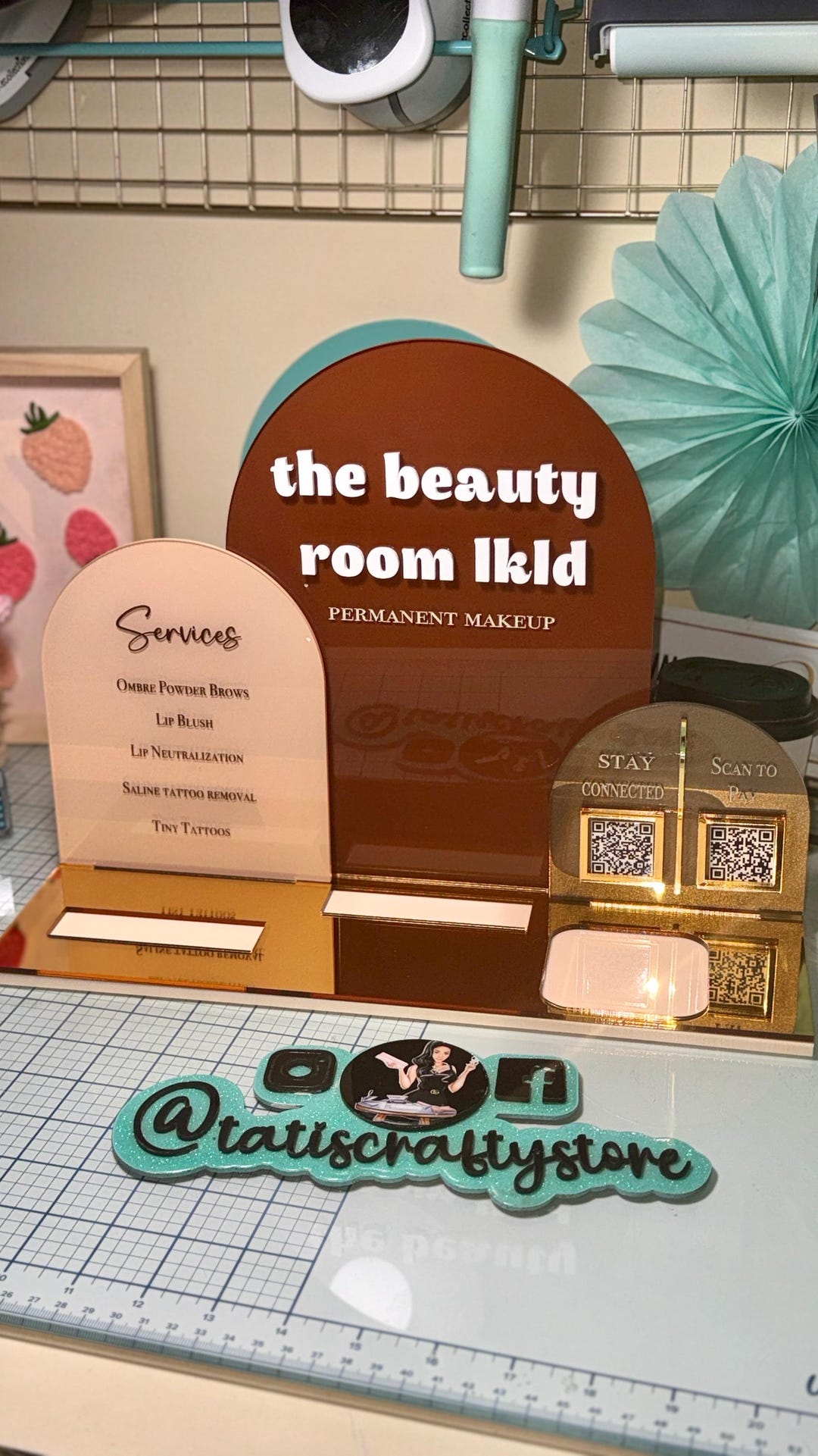 Multi QR Code Sign, Business Card Sign, Acrylic Signs, Size 14x11 In ...