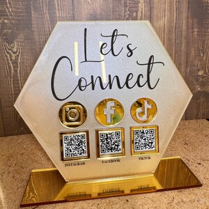 Multi QR Code Sign, Business Card Sign, Acrylic Signs, Size 7x6 In ...