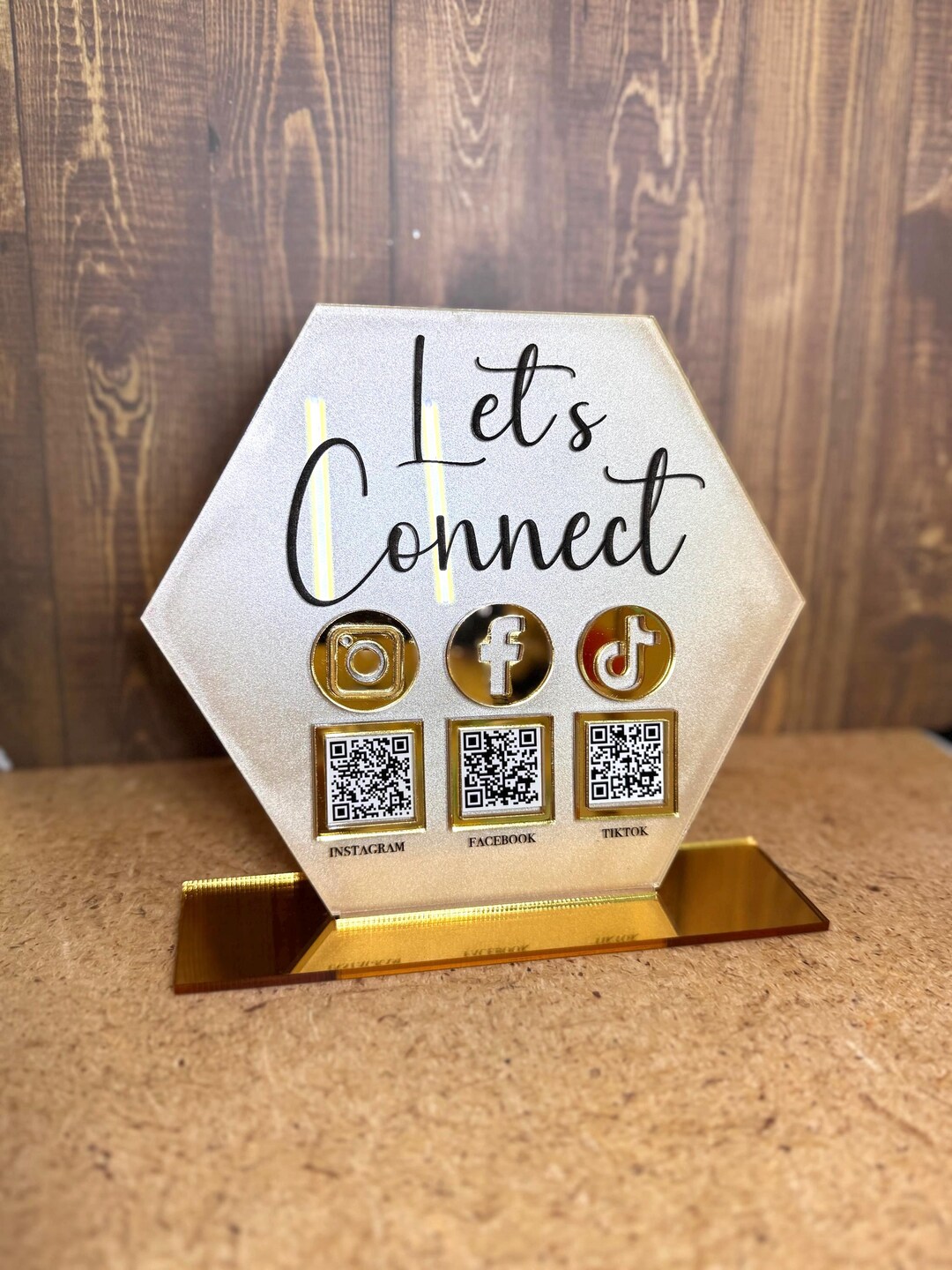 Custom Acrylic QR Code Sign: Business Card Display (7x6 In) - Etsy