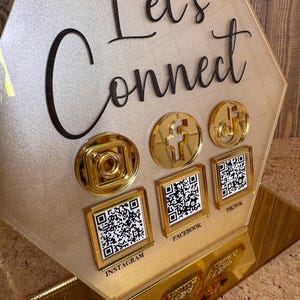 Multi QR Code Sign, Business Card Sign, Acrylic Signs, Size 7x6 In ...