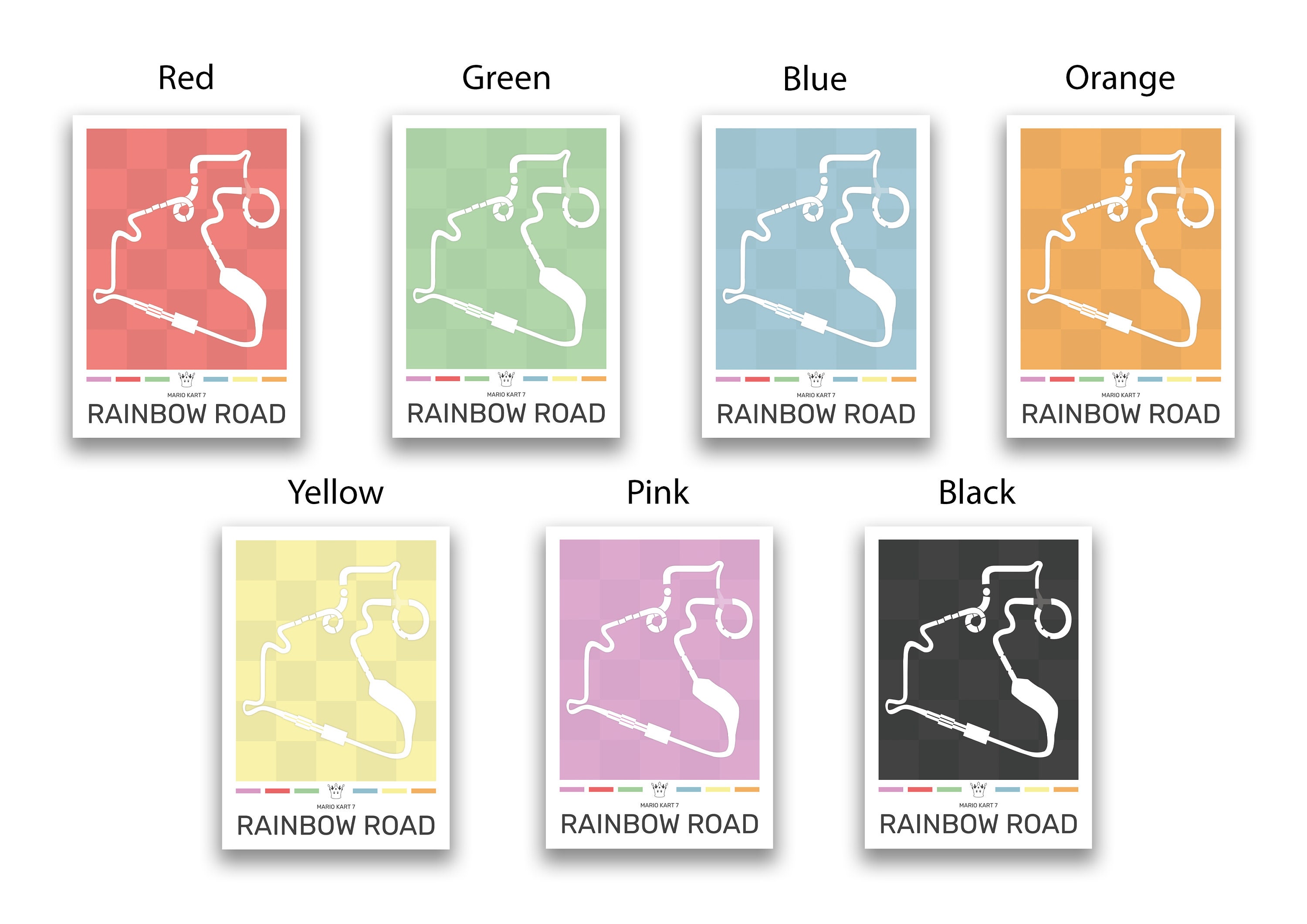 Mario Kart Track Poster / Colourful Rainbow Road Print / Nintendo ...