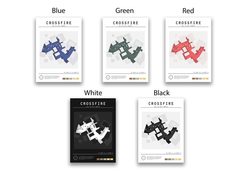 Digital Call of Duty Map Poster Crossfire / Colourful Gaming - Etsy