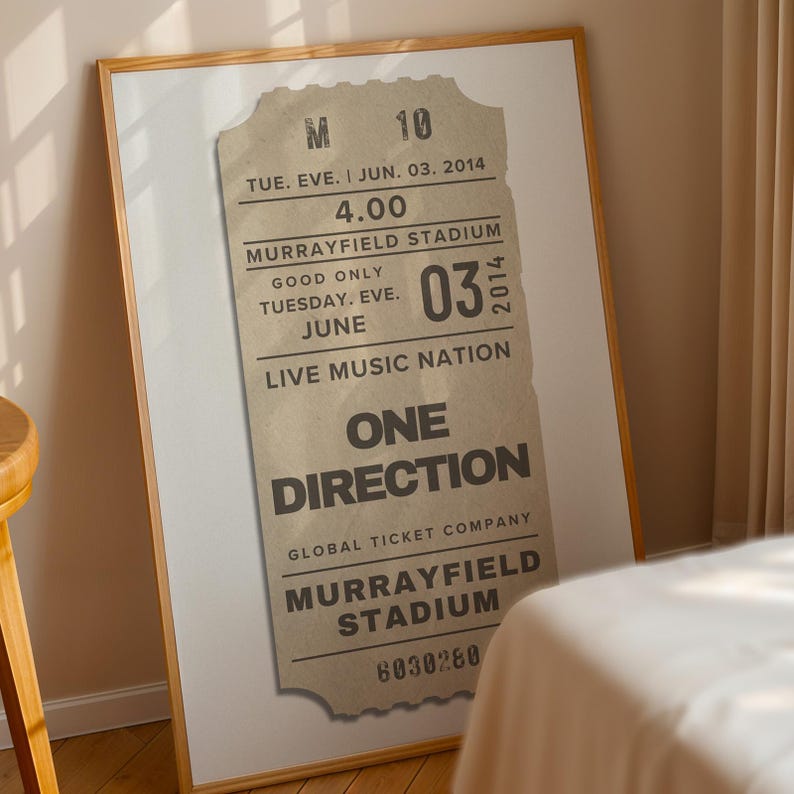 Digital Custom Concert Ticket Poster, Set of 3 Personalized Retro ...
