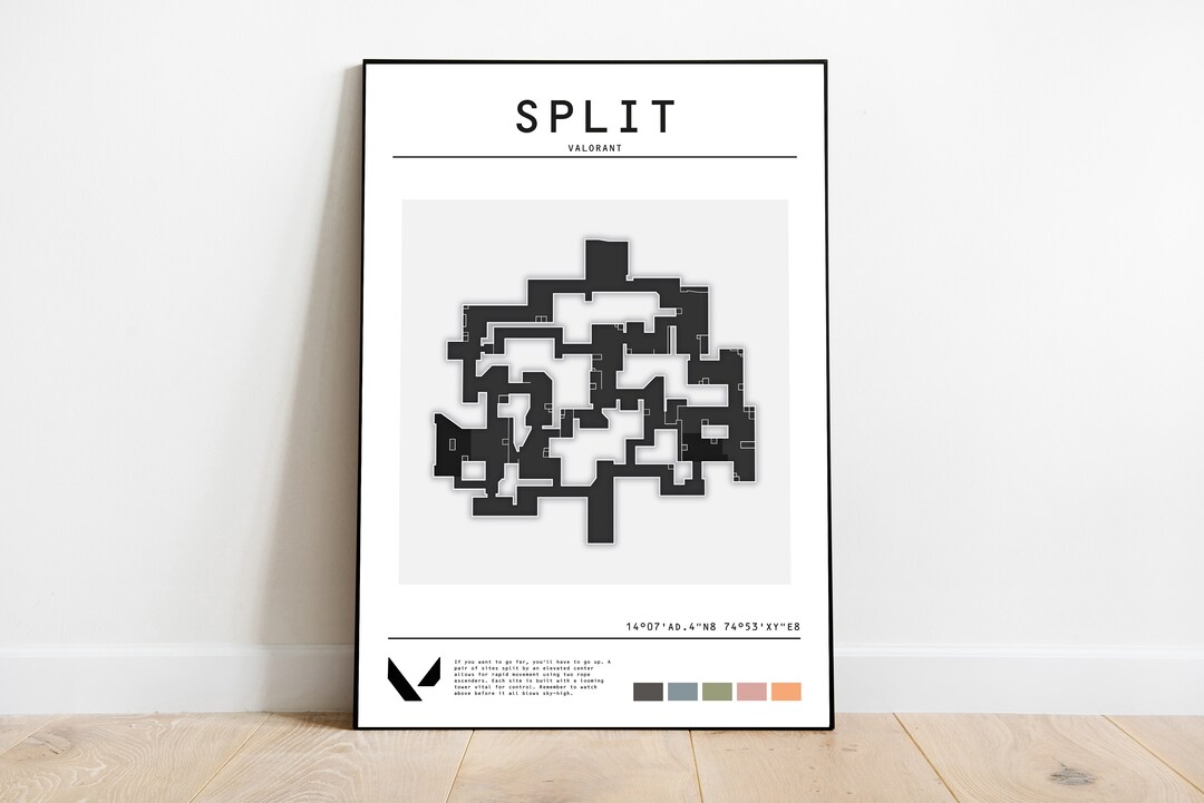 Valorant Split Map Poster, Video Game Decor Print, Minimal Gamer Wall ...