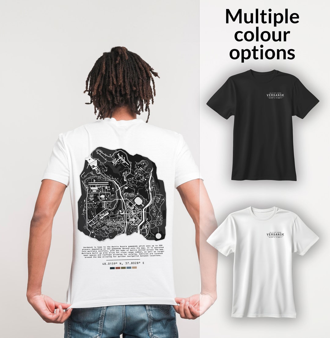 Verdansk Map T Shirt, Unisex Gamer Print Tee, Video Game Tee, Warzone ...