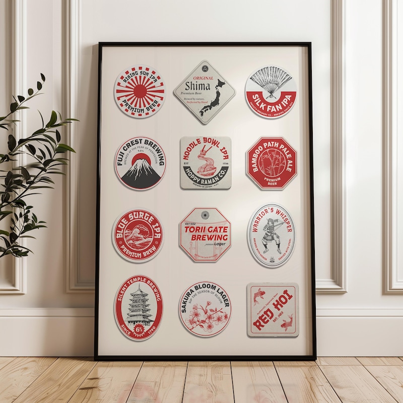 Japanese Beer Wall Art - Etsy UK