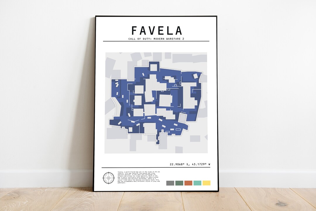 Call of Duty Favela Map Poster / Video Game Decor Print / Minimal Gamer ...