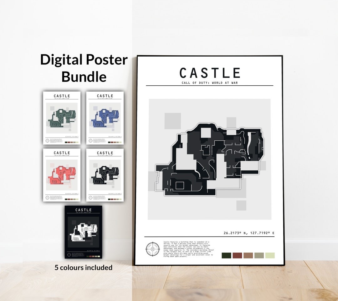 Call of Duty Castle Map Poster / Digital Video Game Decor Print ...